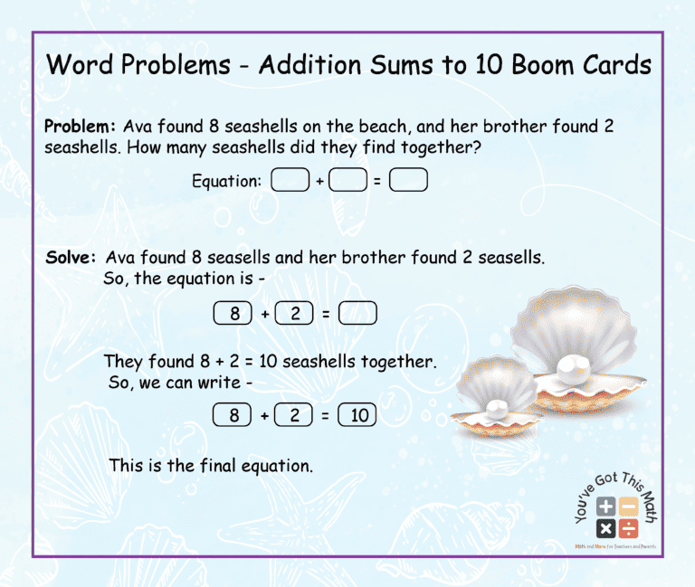 90+ Fun Word Problems Within 10 | 17 Pages Worksheet