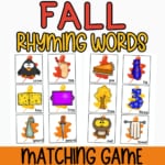 Fall Rhyming Words | Free Printable Matching Game