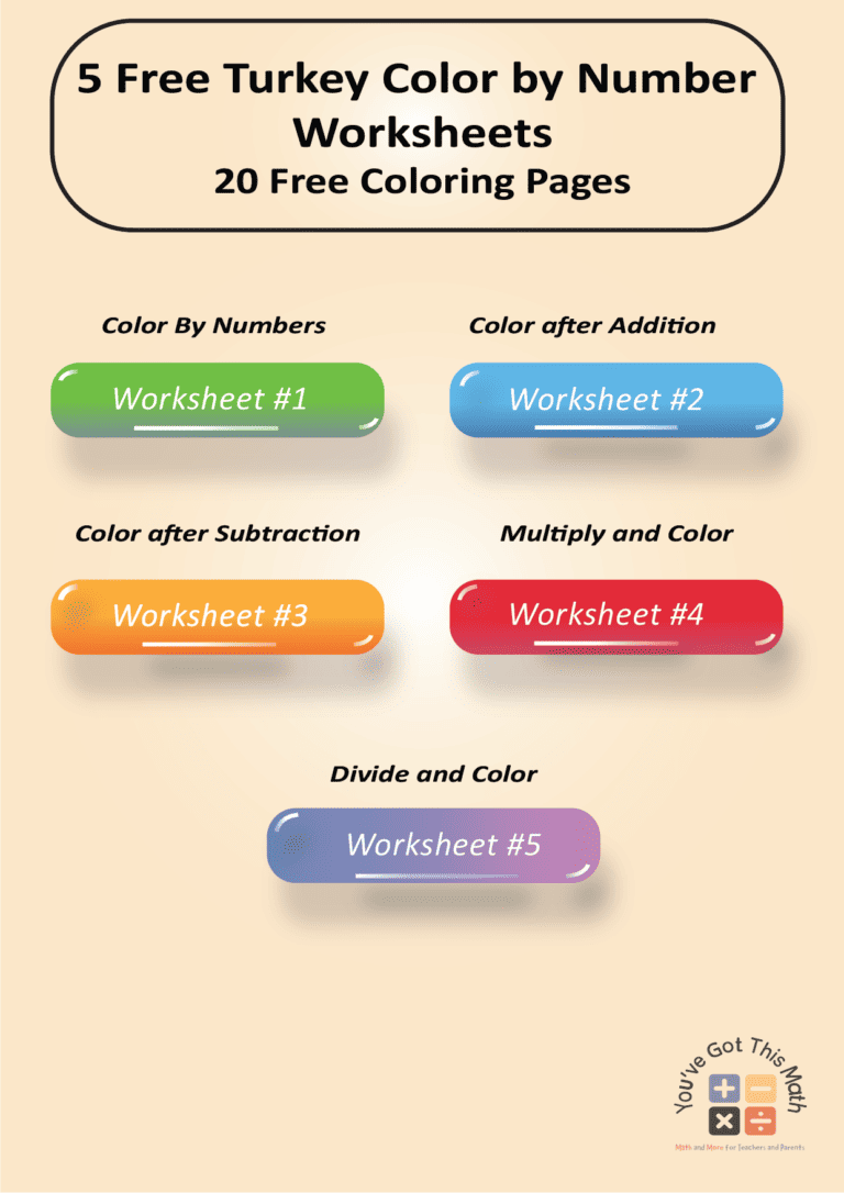 20 Free Turkey Color by Number Thanksgiving Coloring Pages