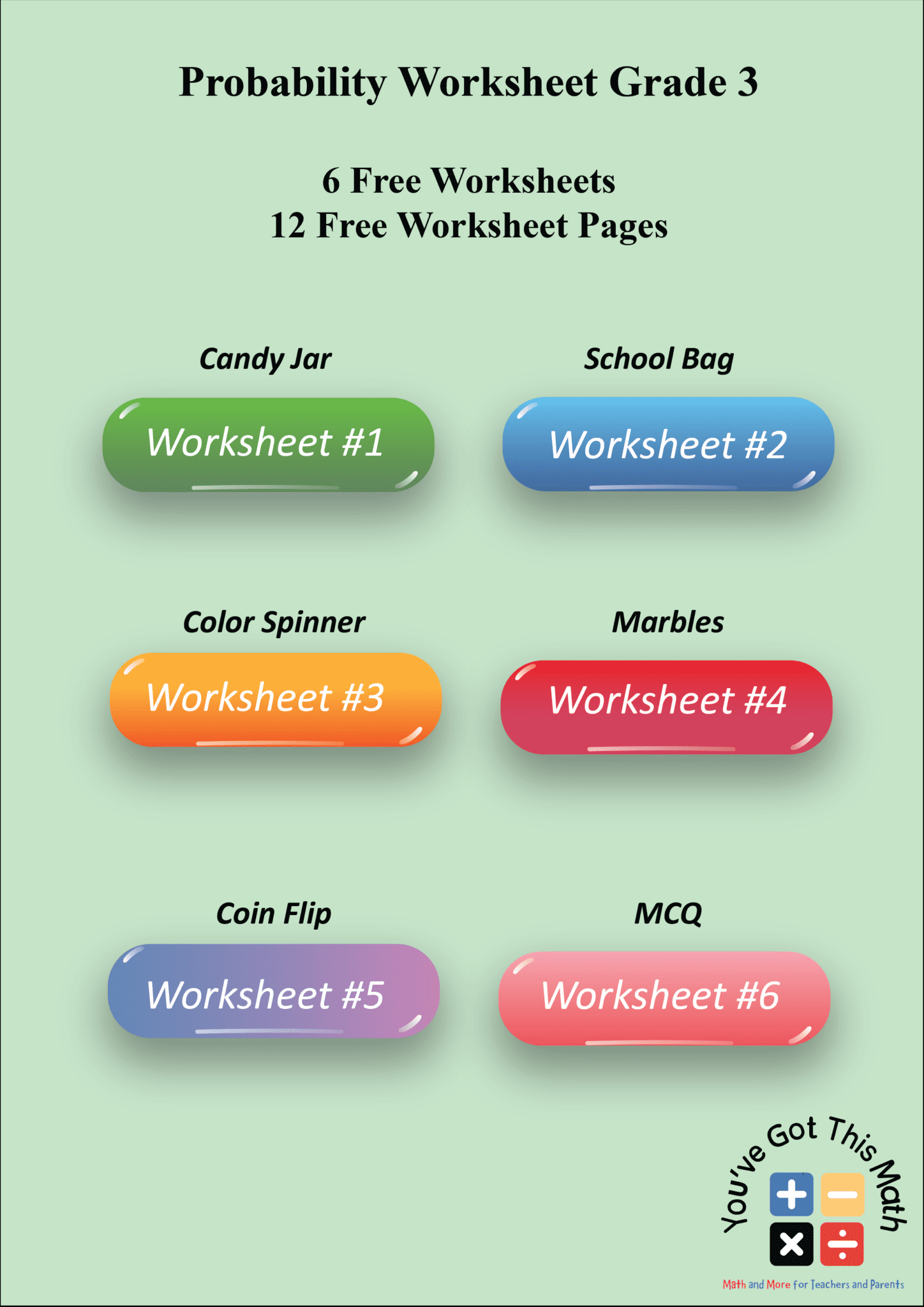 6 Probability Worksheet Grade 3 | Free Printable