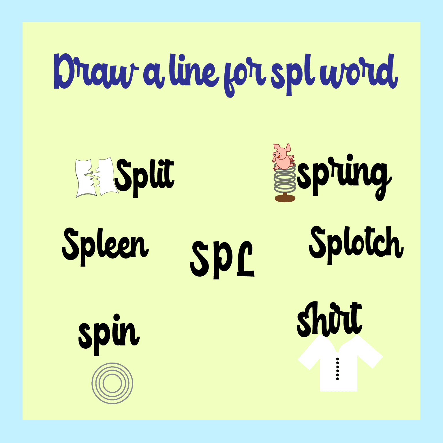 SPL Words for 1st Grade | 6 Activities | Free Printables
