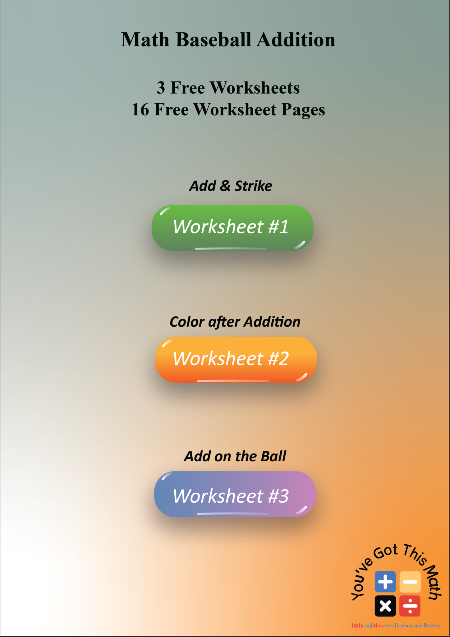 Math Baseball Addition | Free Printable