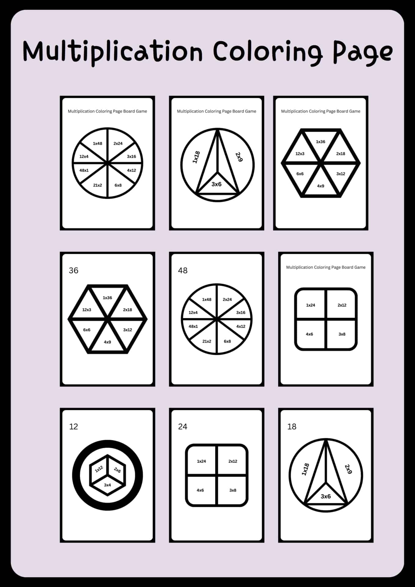 Multiplication Coloring Page | Free Printable