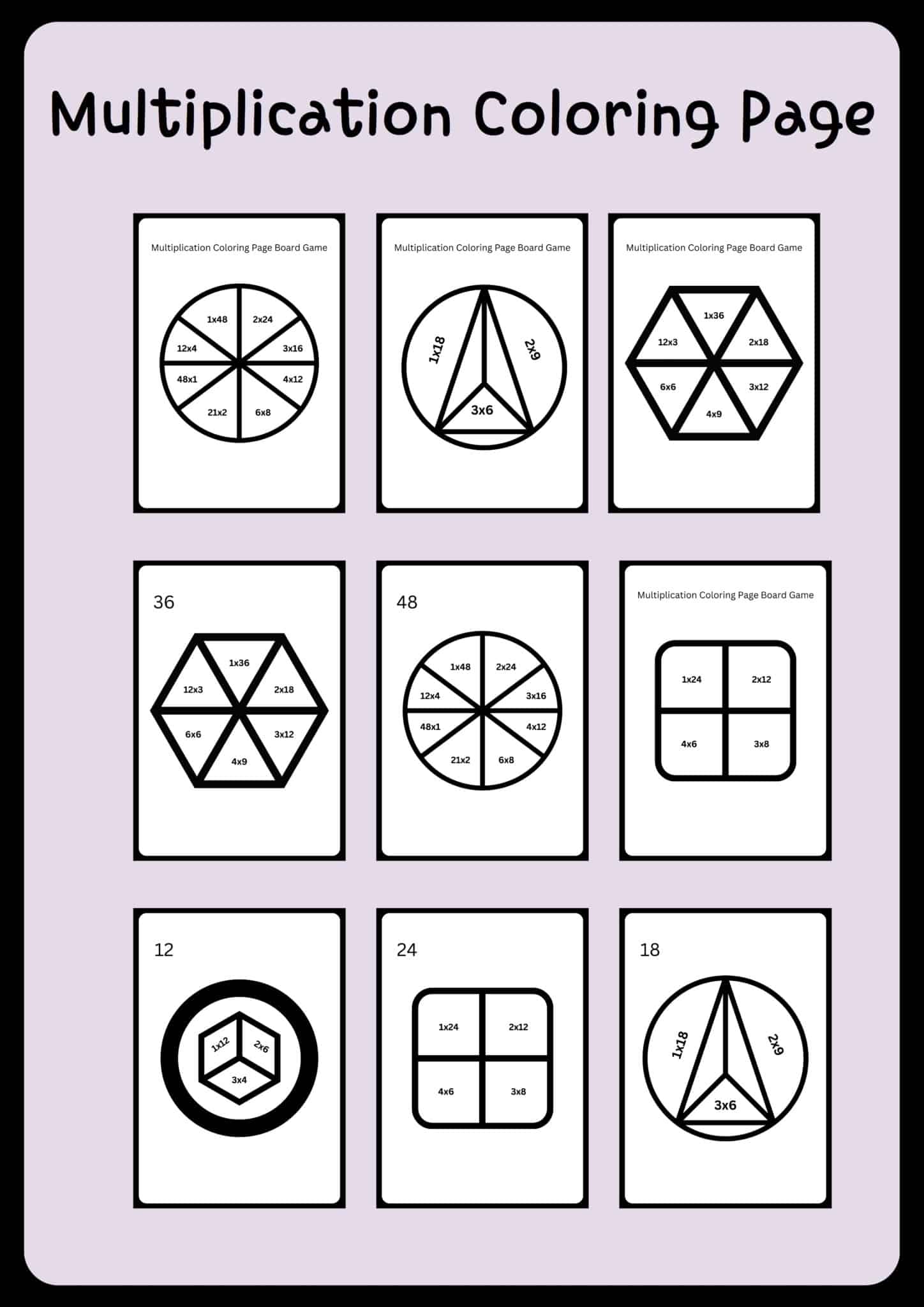 Multiplication Coloring Page | Free Printable