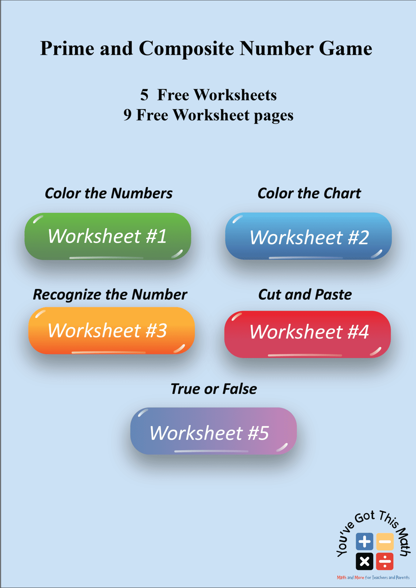 5 Prime and Composite Number Game | Free Worksheets