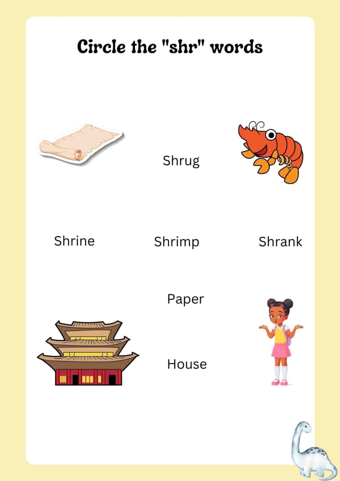 Shr Words Examples | 5 Fun Game | Free Printables