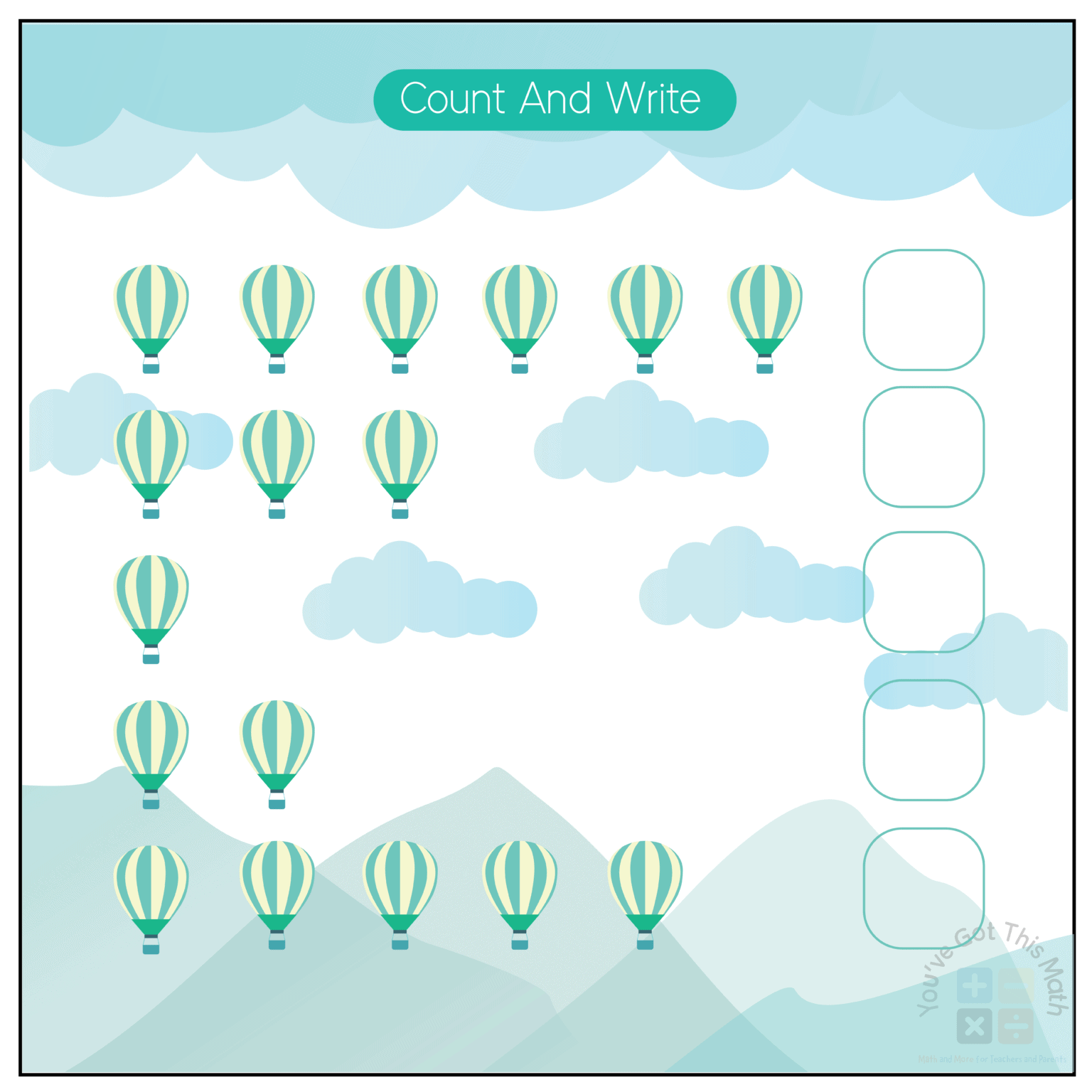 5 Fun Hot Air Balloon Math Worksheets | Free PDF