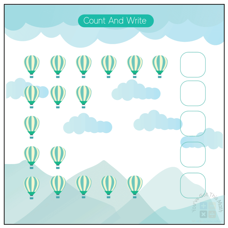 5 Fun Hot Air Balloon Math Worksheets | Free PDF