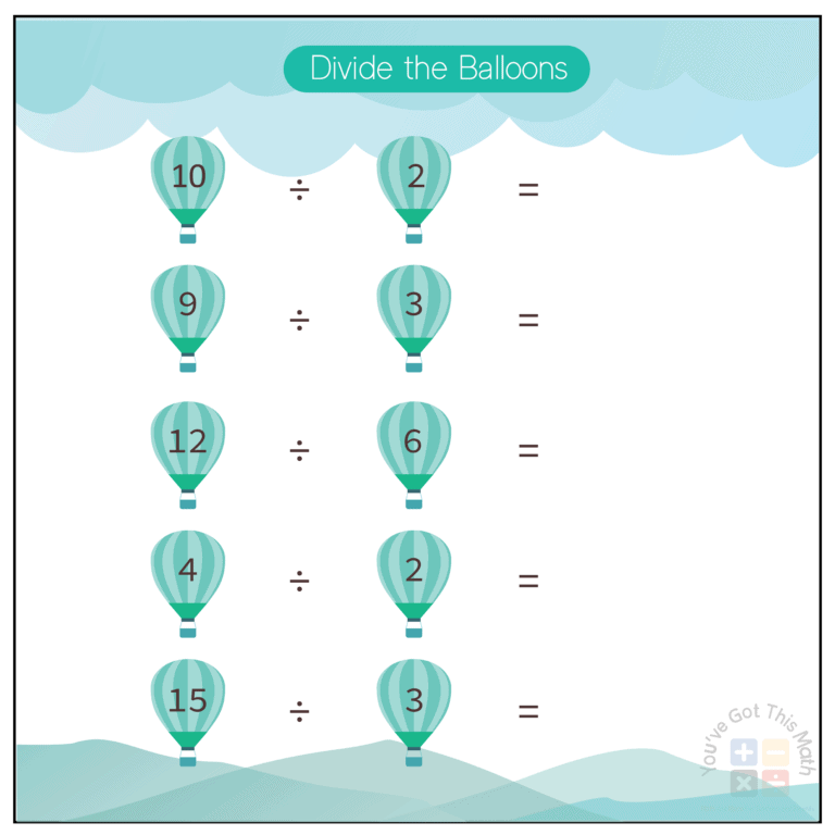5 Fun Hot Air Balloon Math Worksheets | Free PDF