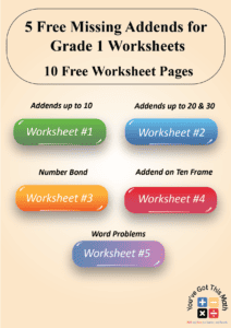 5 Free Missing Addends for Grade 1 Worksheets | Fun Activities