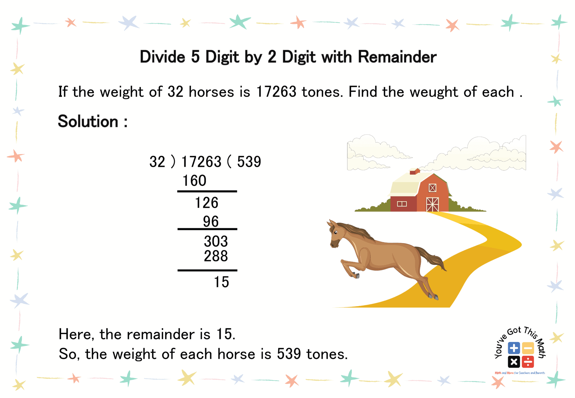 45 Multi Digit Division Word Problems | 5 Free Worksheets
