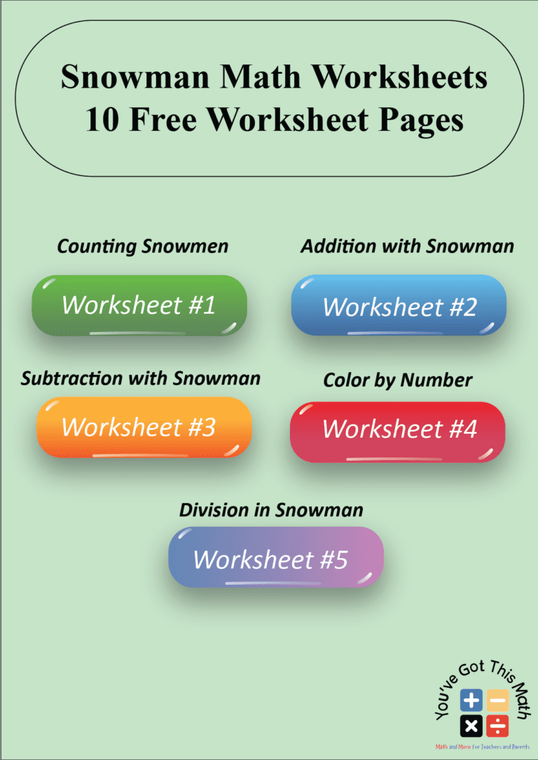 5 Snowman Math Worksheets | Fun Activities
