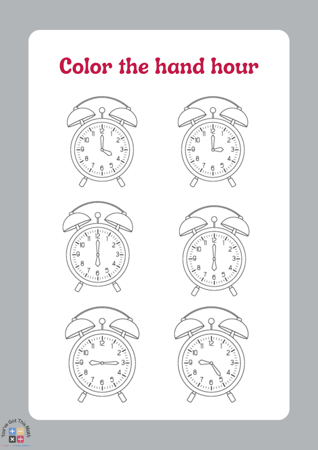 Telling Time Coloring Worksheets | Free Printables