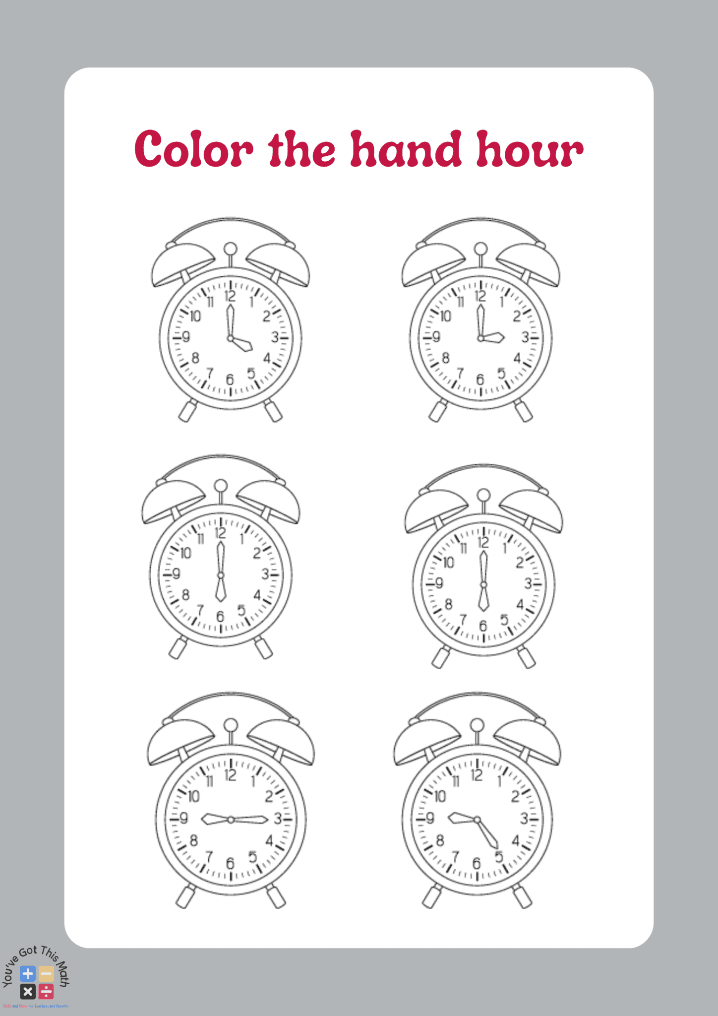 Telling Time Coloring Worksheets | Free Printables