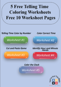 5 Free Telling Time Coloring Worksheets