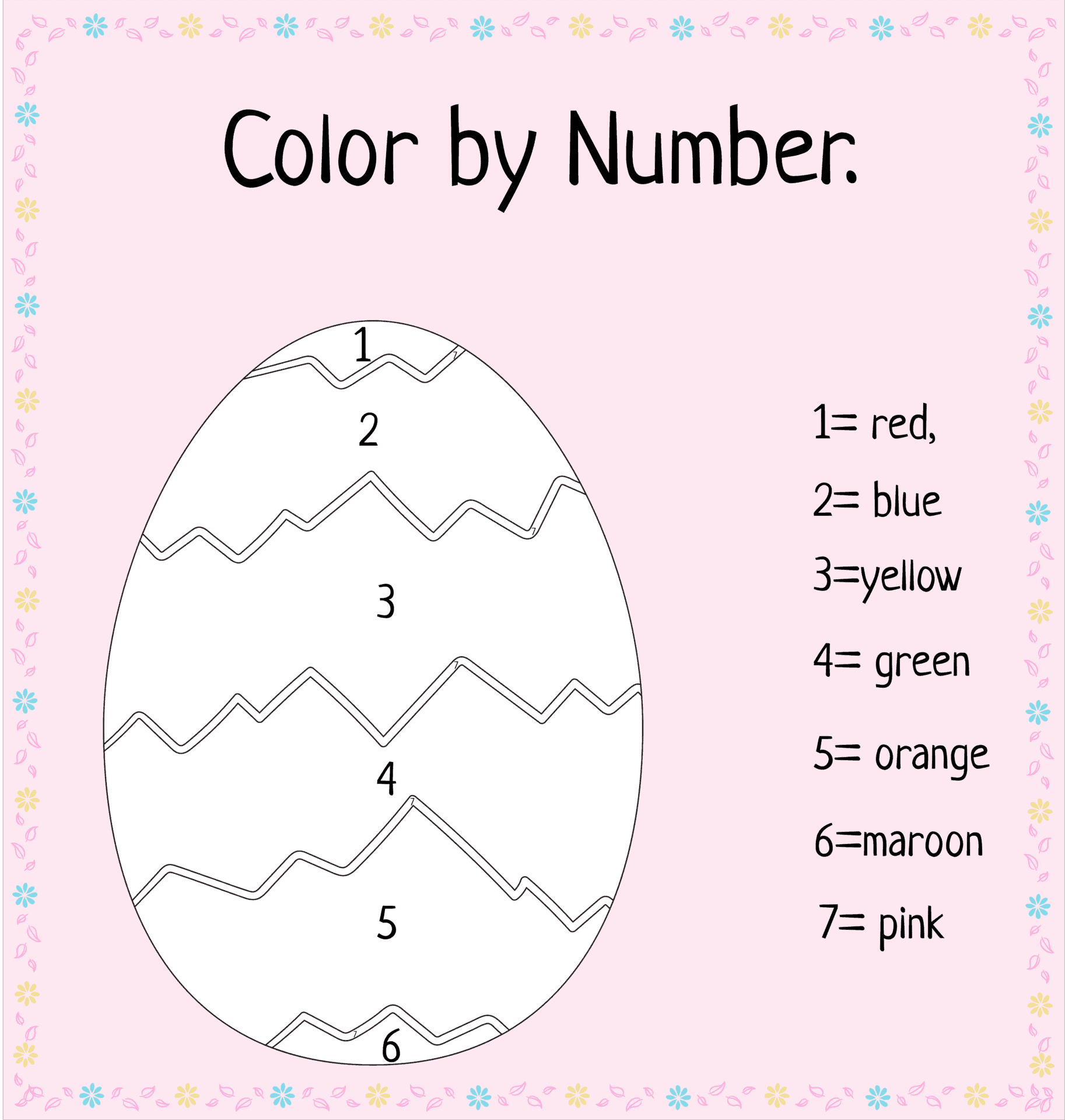 5 Free Easter Coloring Math Worksheets | Fun Printable