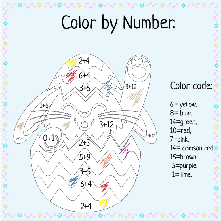 5 Free Easter Coloring Math Worksheets | Fun Printable