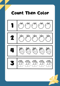 Count and Color Kindergarten Worksheets for Students | Free Printable