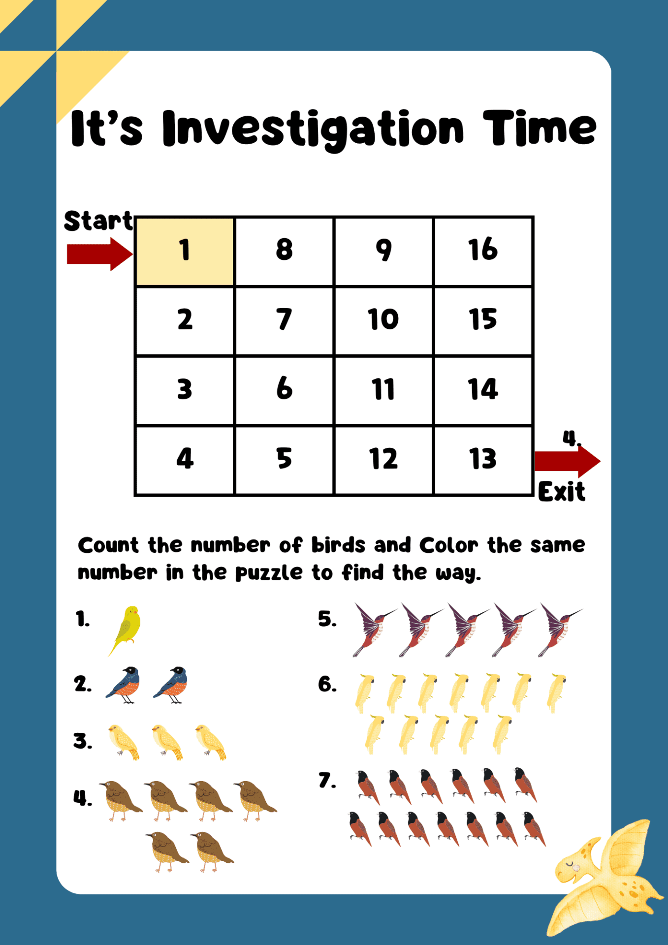 5 Free Count and Color Kindergarten Worksheets for Students