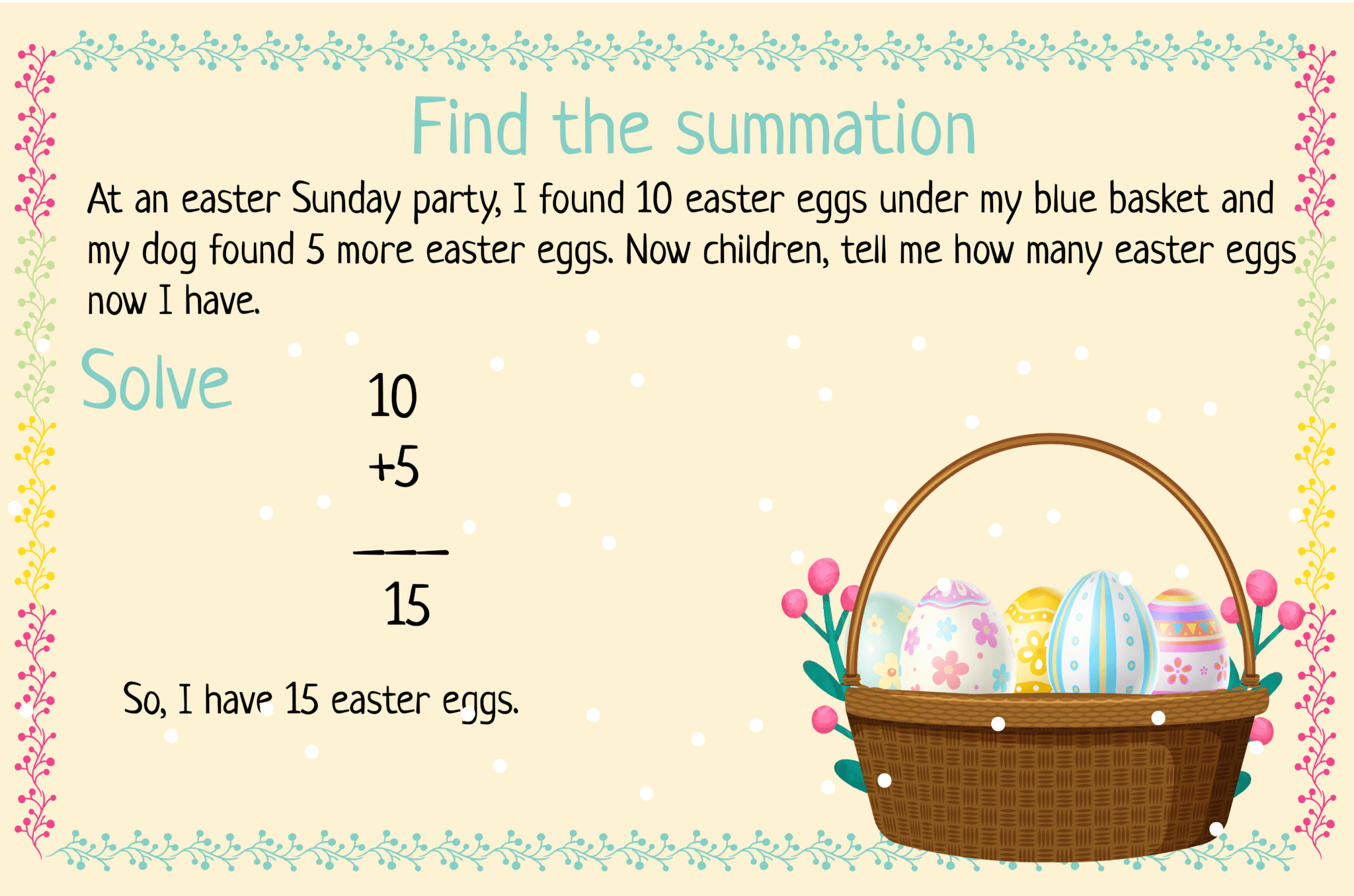 Easter Math Word Problems | 5 Free Worksheets