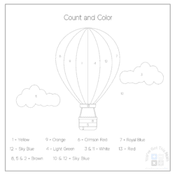 Fun Color by Number Hot Air Balloon Activities | Free Printable