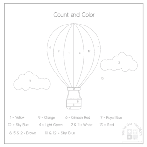 Fun Color by Number Hot Air Balloon Activities | Free Printable