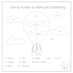 Fun Color by Number Hot Air Balloon Activities | Free Printable