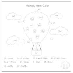 Fun Color by Number Hot Air Balloon Activities | Free Printable