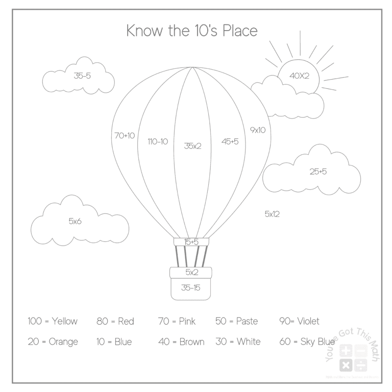 Fun Color by Number Hot Air Balloon Activities | Free Printable