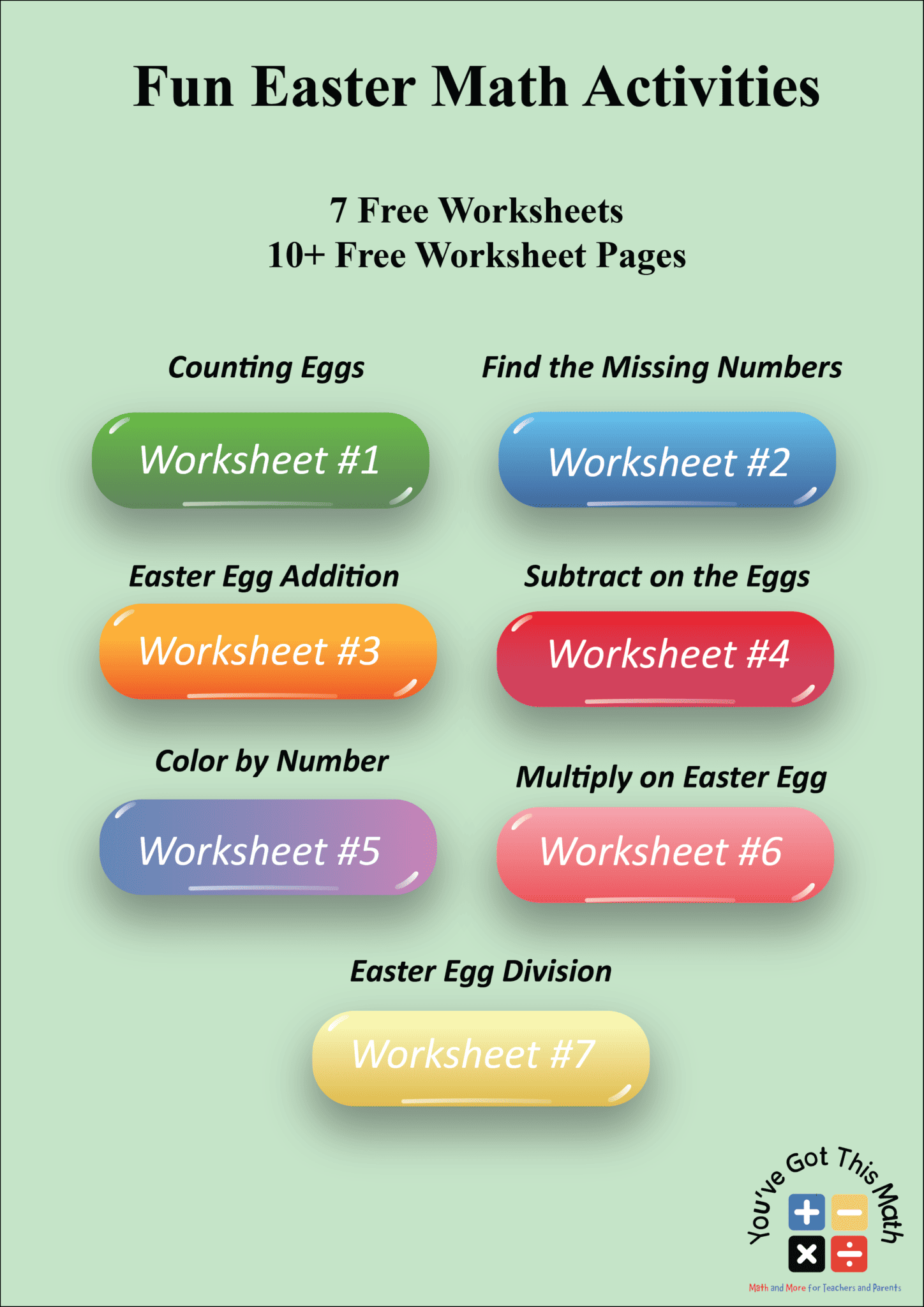 Easter Math Activities | Free Printable | Kindergarten