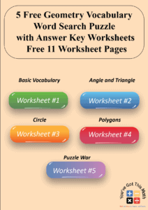5 Free Geometry Vocabulary Word Search Puzzle with Answer Key