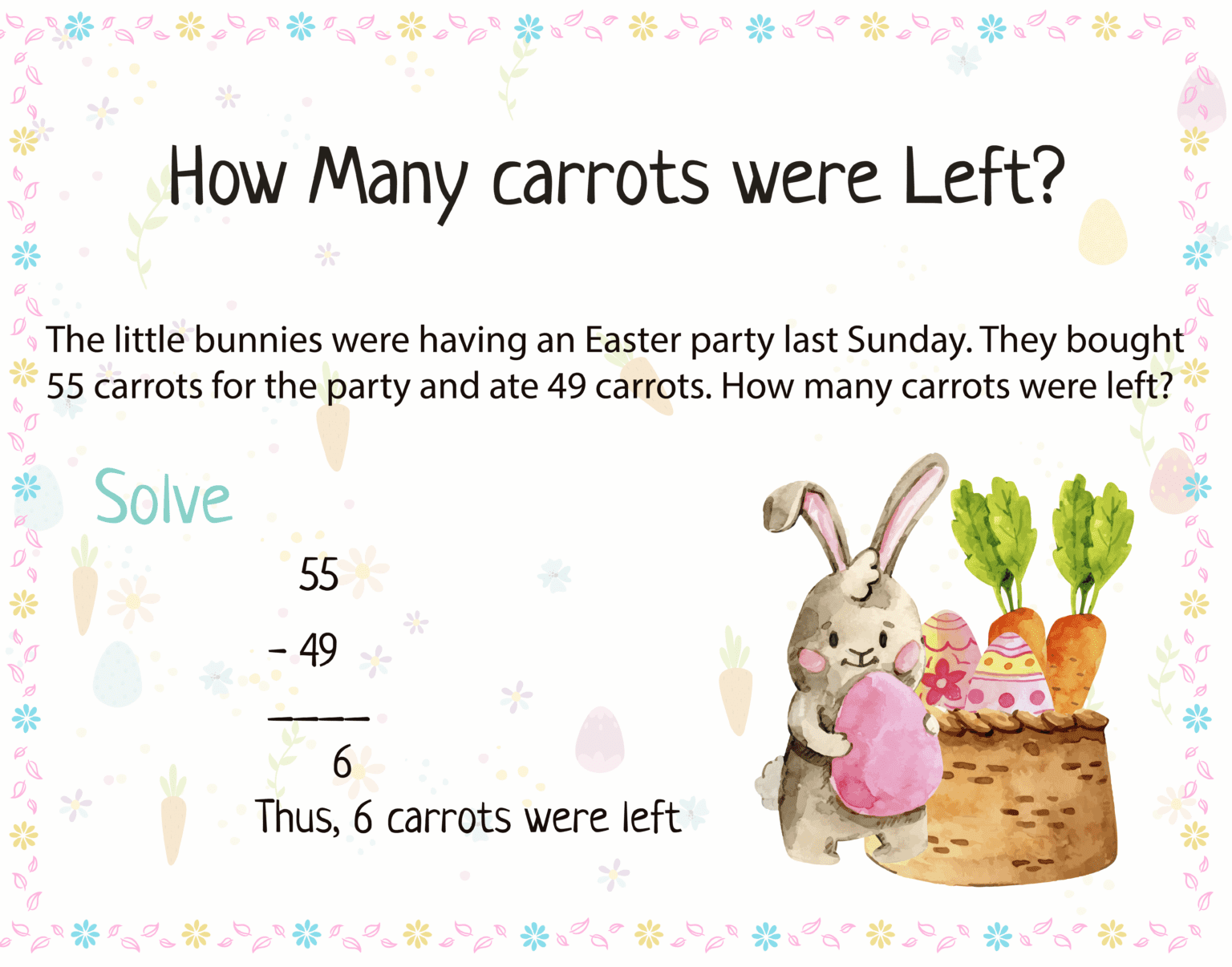 Easter Math Word Problems | 5 Free Worksheets