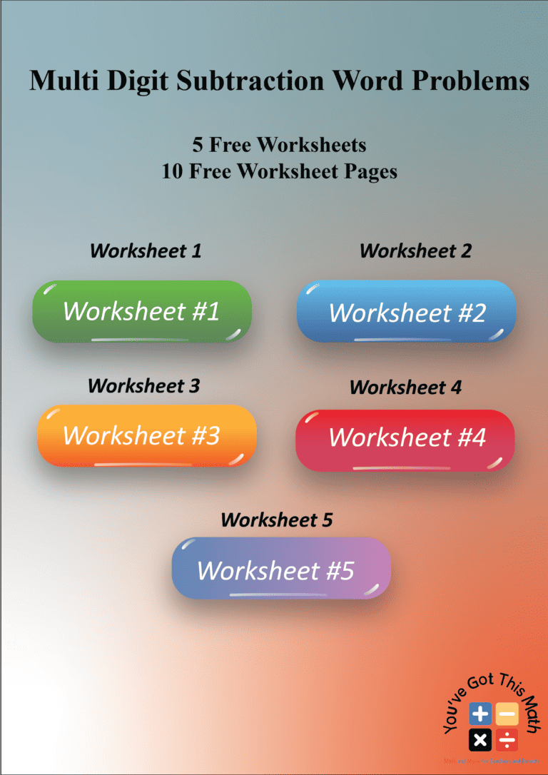 Multi Digit Subtraction Word Problems | Free Worksheet