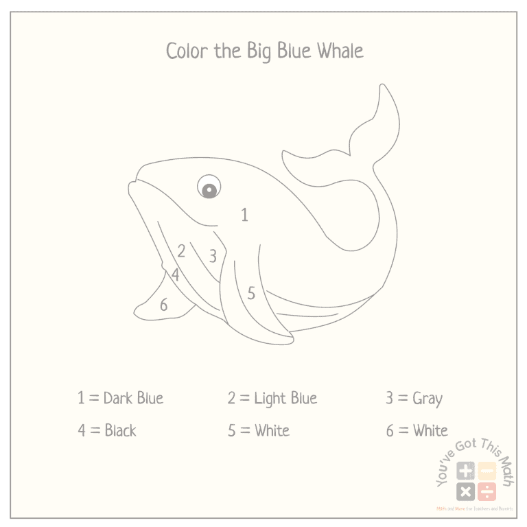 10 Free Ocean Color by Number Pages