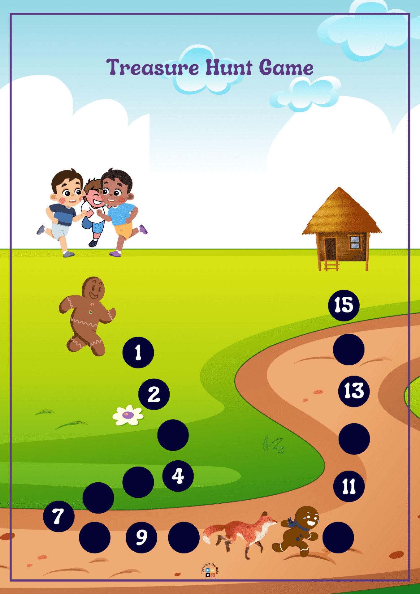 5 Worksheets on Gingerbread Man Counting Game