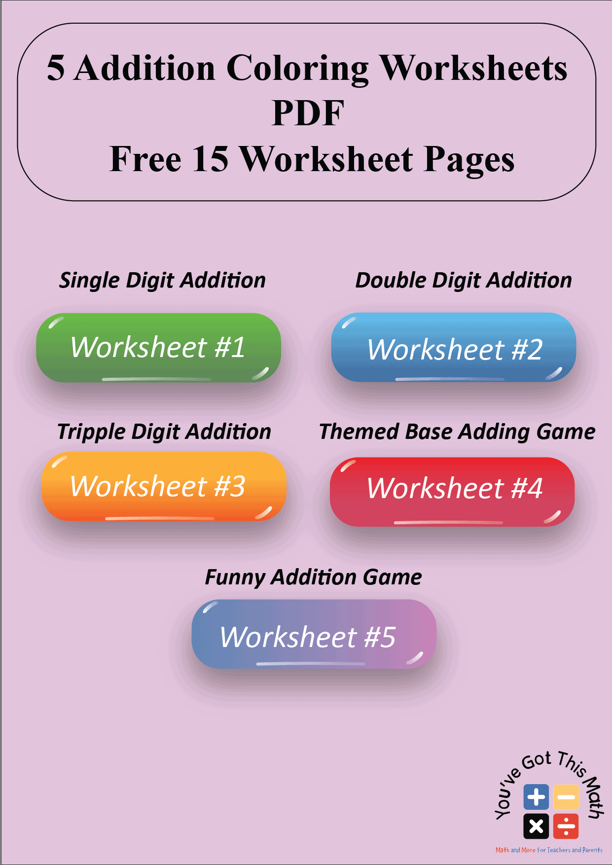 5 Free Addition Coloring Worksheets PDF Fun Activities 5 Free Addition Coloring Worksheets PDF Fun Activities