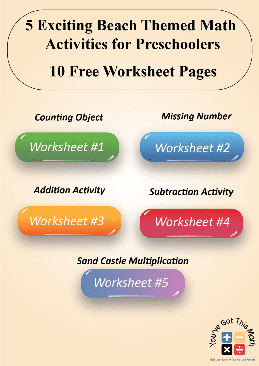 5 Exciting Beach Themed Math Activities for Preschoolers | Free Worksheets