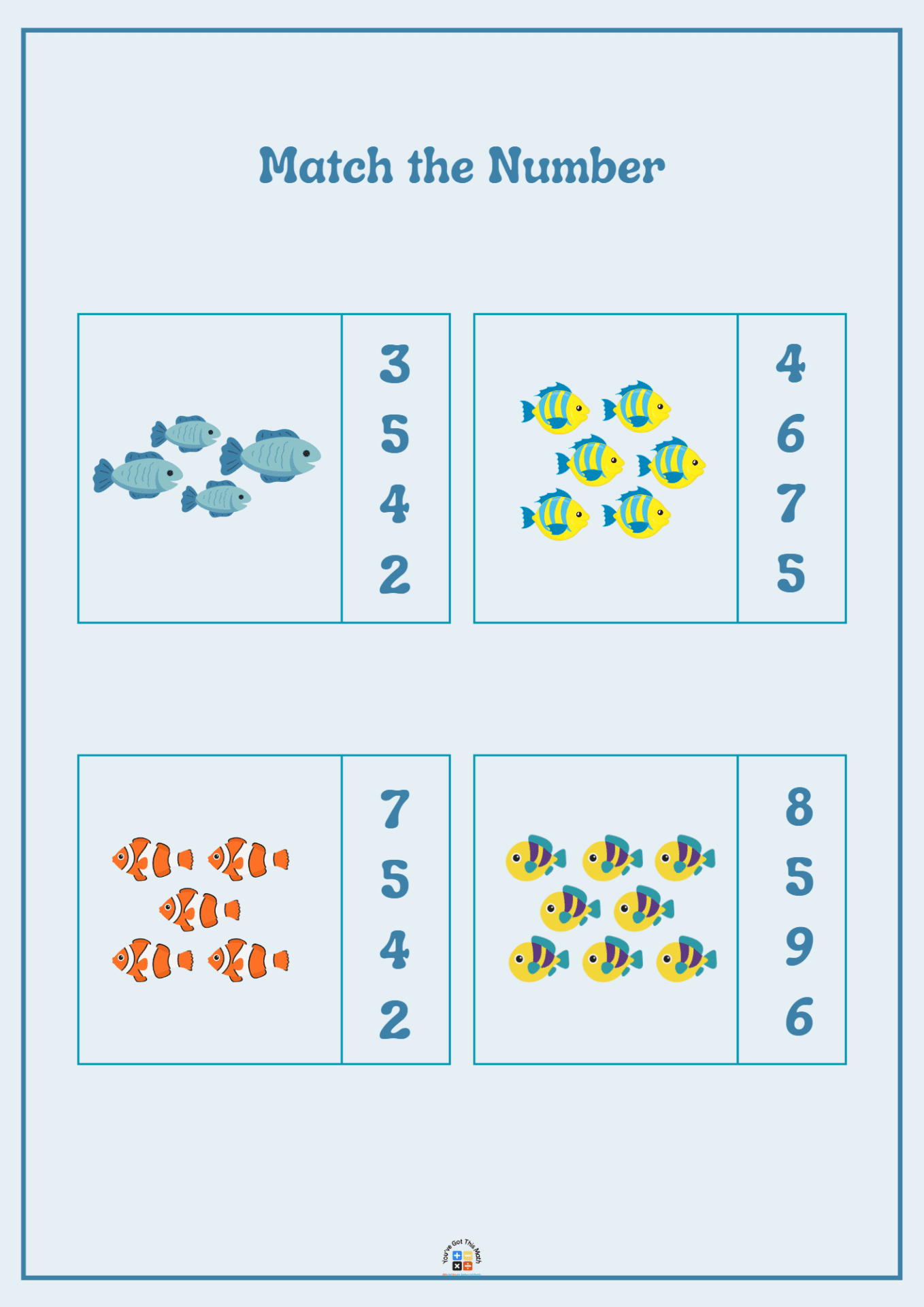 5 Fun Counting Fish Game | Free Math Worksheets