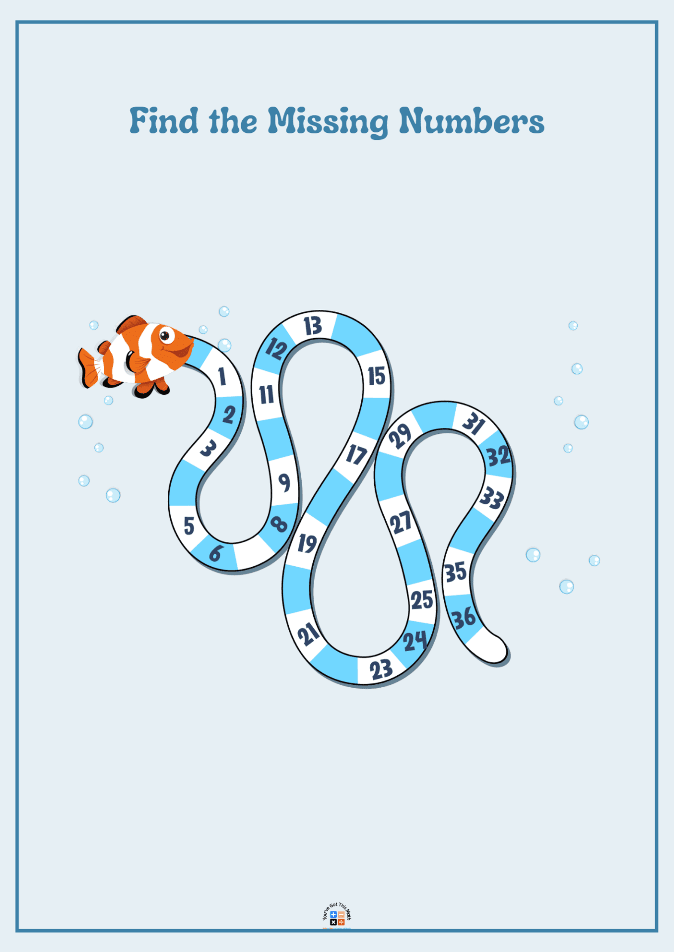 5 Fun Counting Fish Game | Free Math Worksheets
