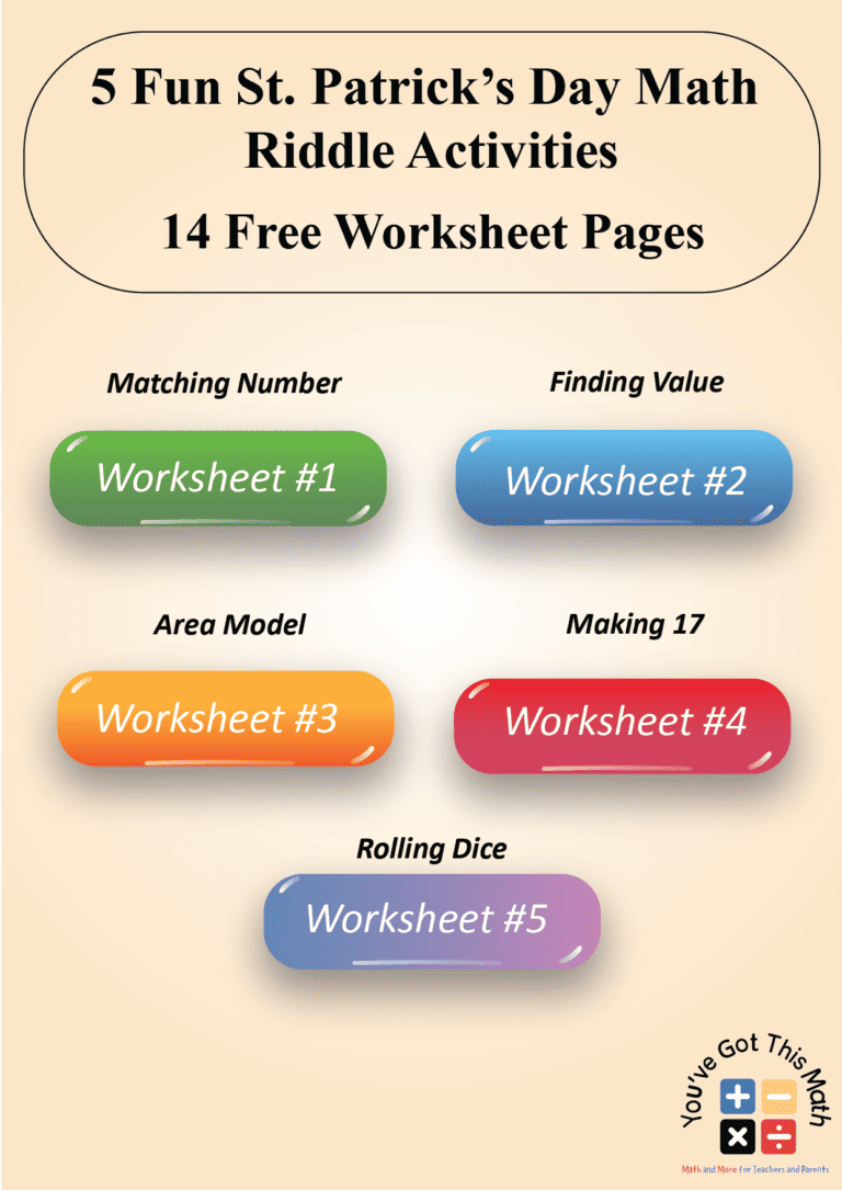 5 St. Patrick’s Day Math Riddle Worksheets | Fun Activities