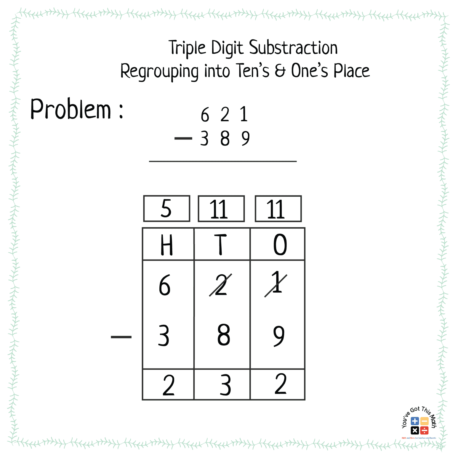 11 Free 3 Digit Subtraction with Regrouping Worksheets PDF