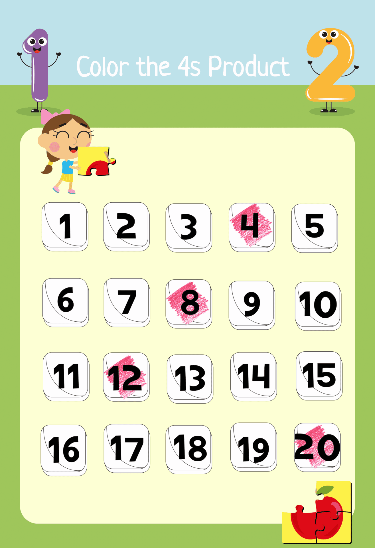 6 Free 4 Times Table Worksheets | Fun Activities