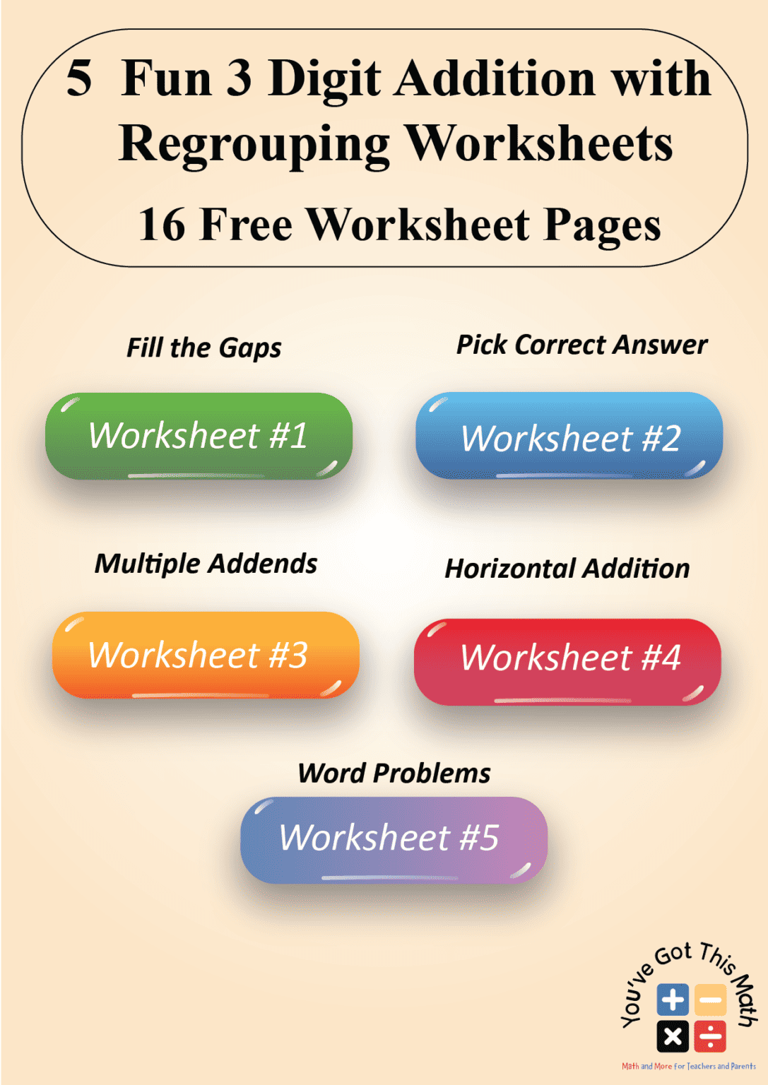 3 Digit Addition with Regrouping Worksheets | Free Printable