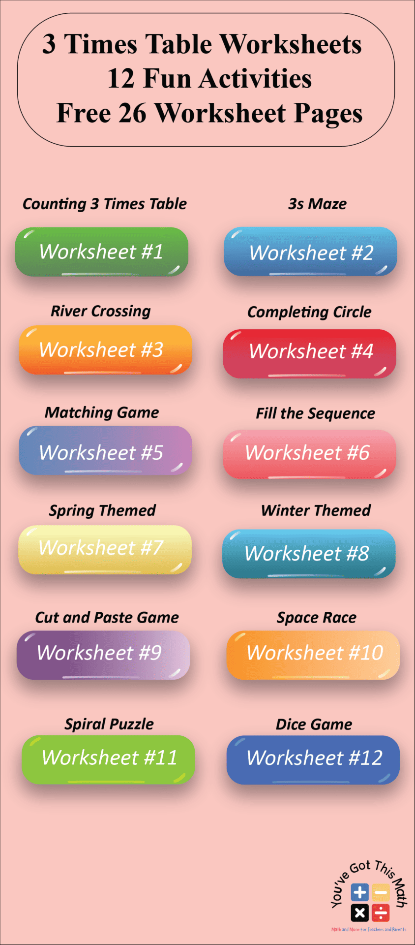 12 Free 3 Times Table Worksheets | Fun Activities