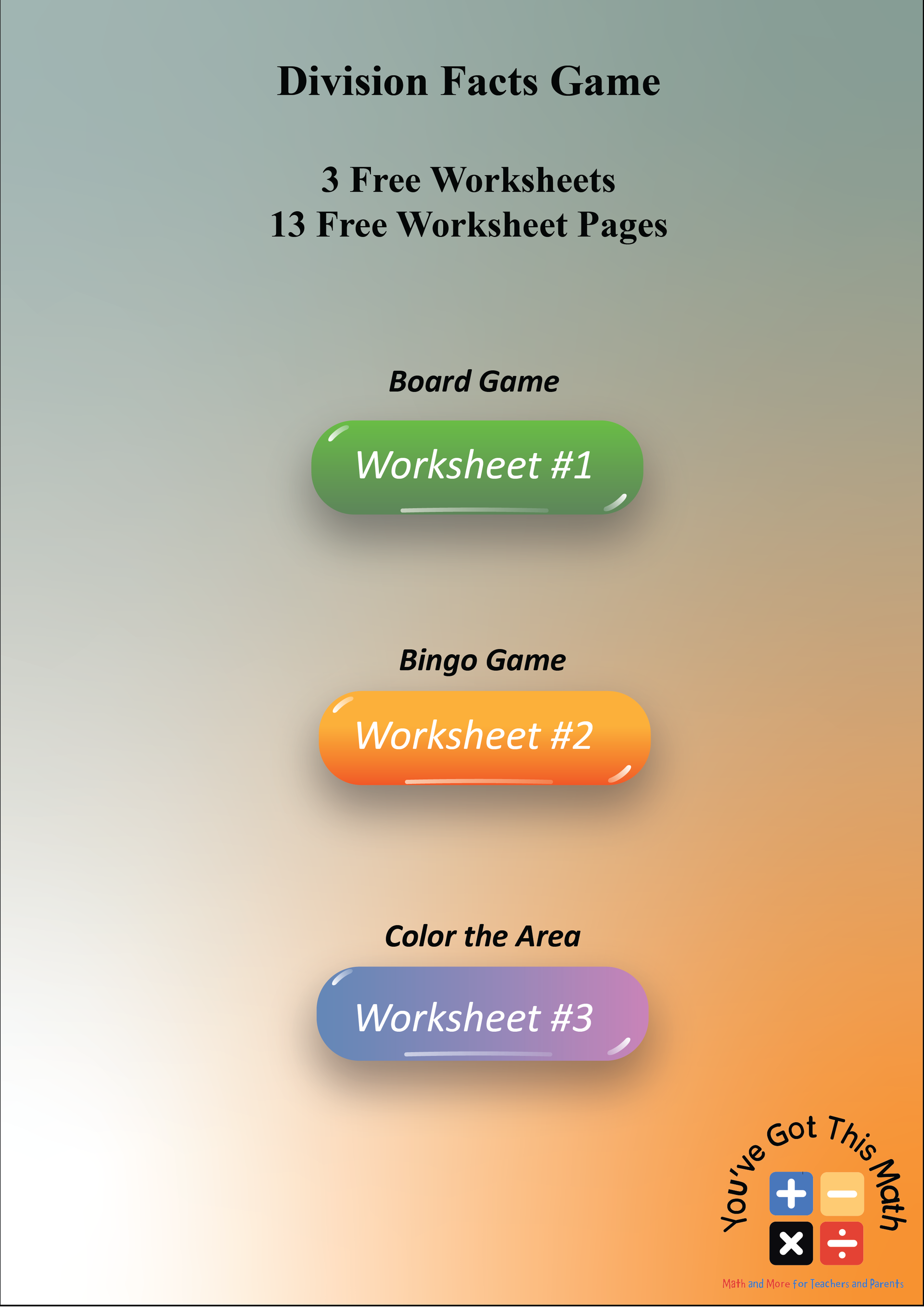 Division Facts Game 3 Activities Free Printable Division Facts Game 3 Activities Free Printable