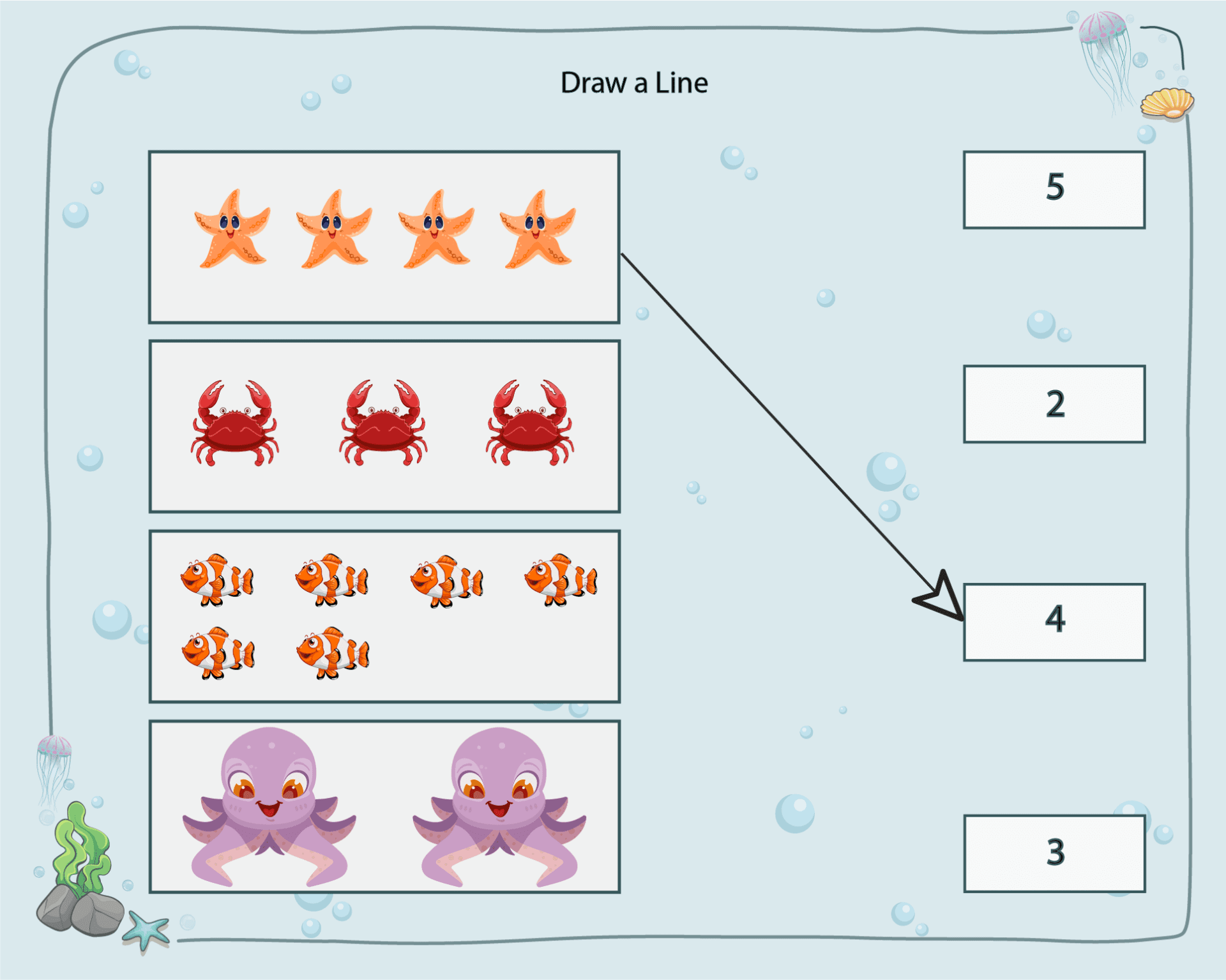 Counting Sea Animals | 50+ Free Task Card