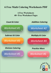 6 Free Math Coloring Worksheets PDF | Fun Printable