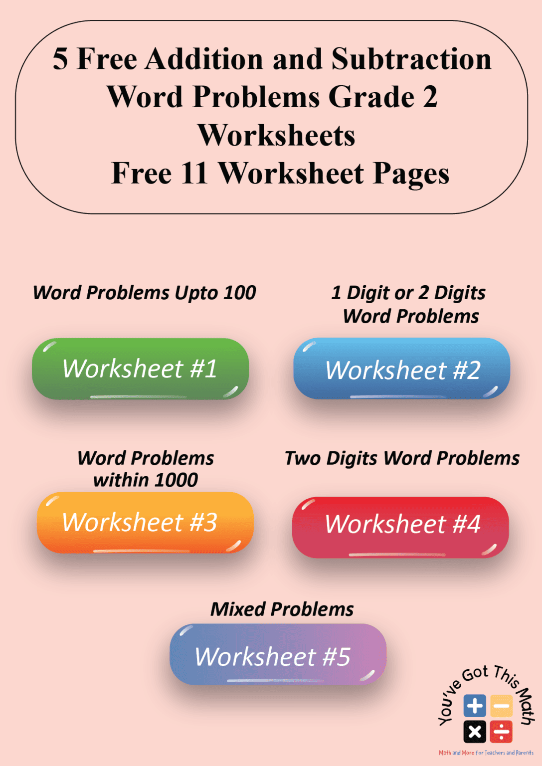 5 Free Addition And Subtraction Word Problems Grade 2 Worksheets