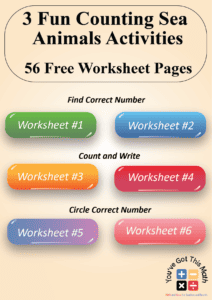 6 Free Counting Sea Animals Worksheets | Fun Activities