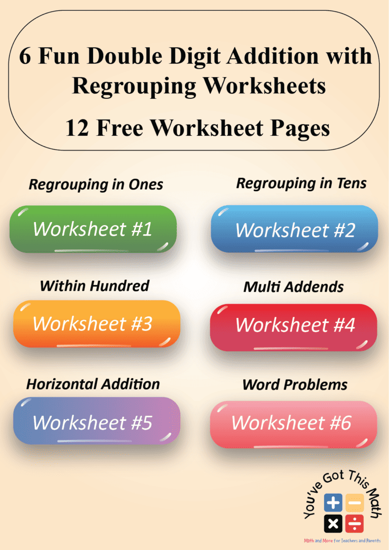 6 Double Digit Addition with Regrouping Worksheets | Free Printable